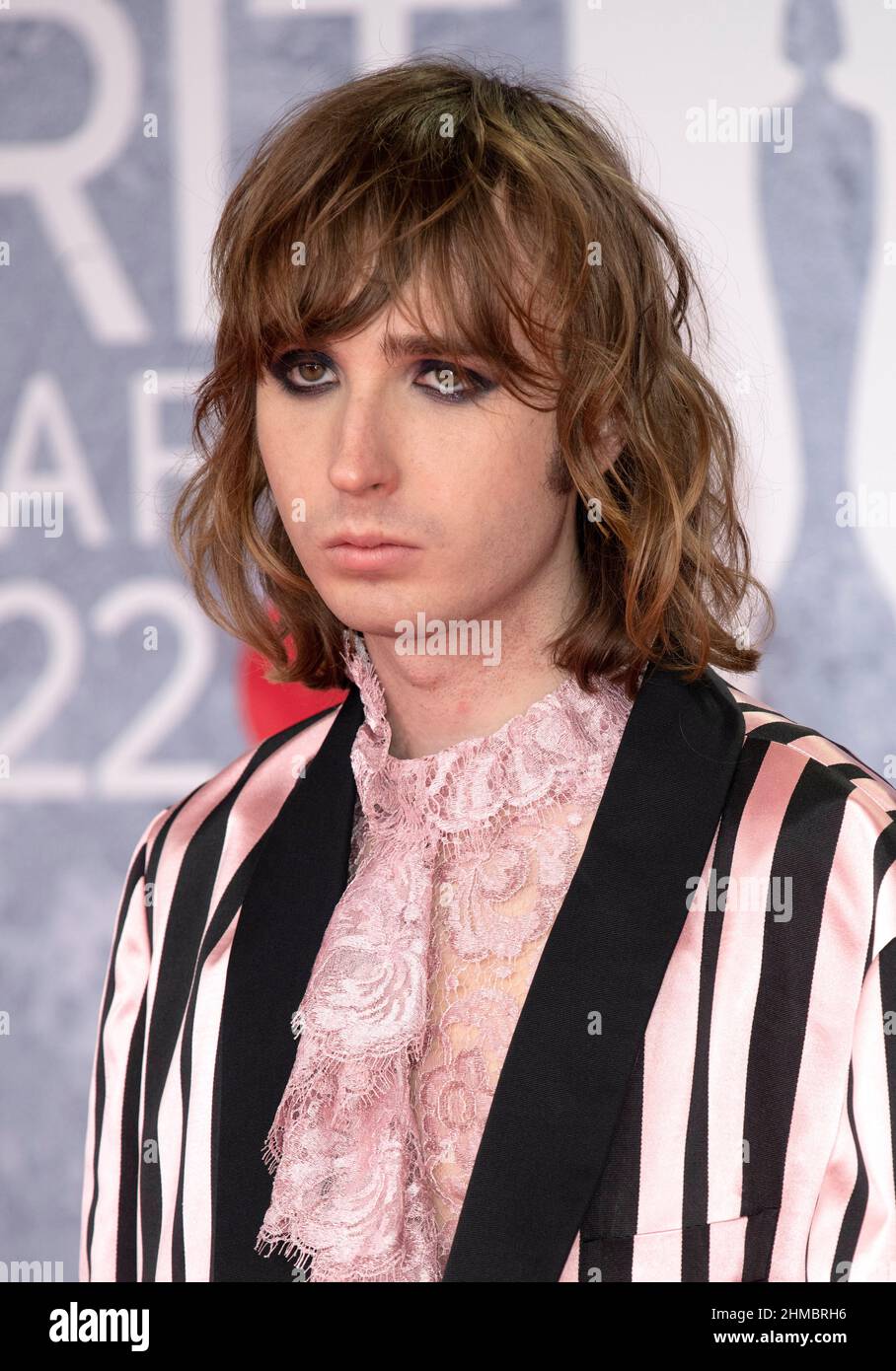 8th February, 2022. London, UK EDITORIAL USE ONLY Maneskin arriving at ...