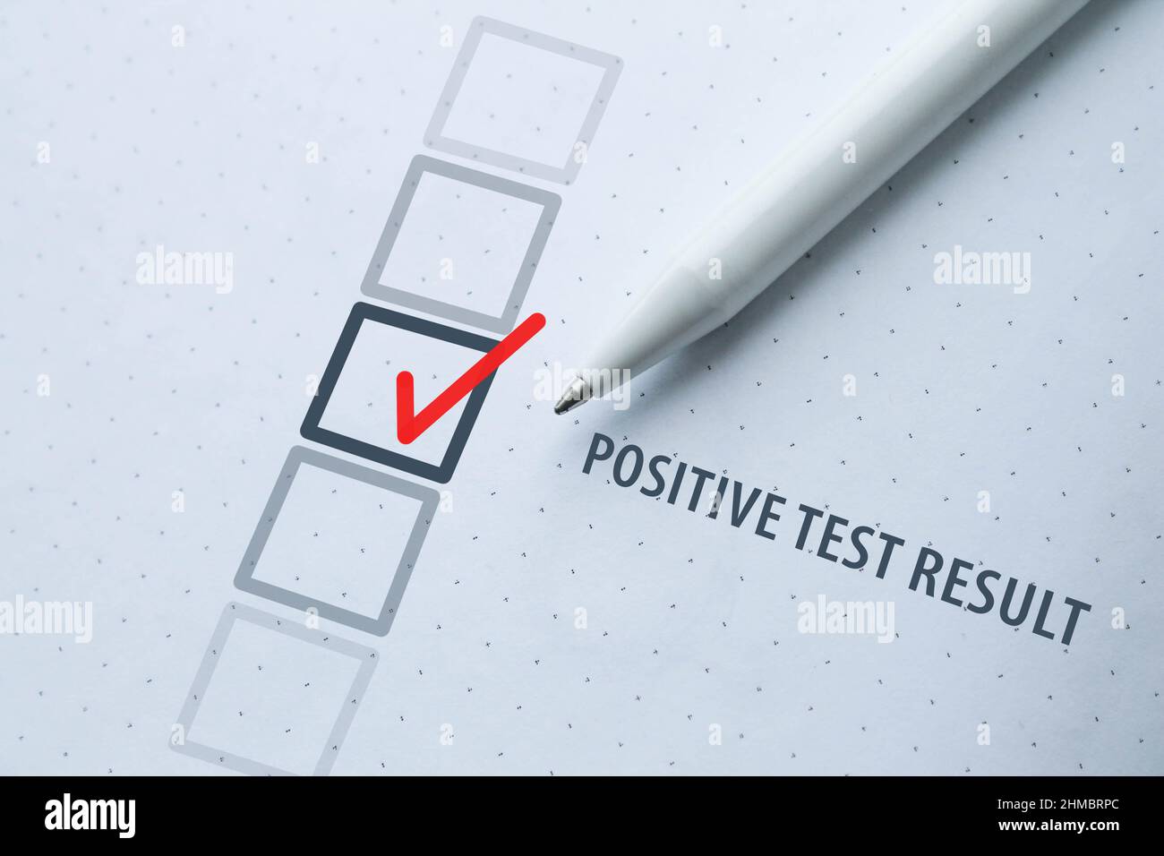 Medical blood test for covid-19, positive test result. Test mark ...
