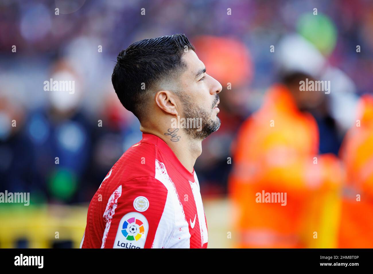 BARCELONA - FEB 6: Luis Suarez in action during the La Liga match ...