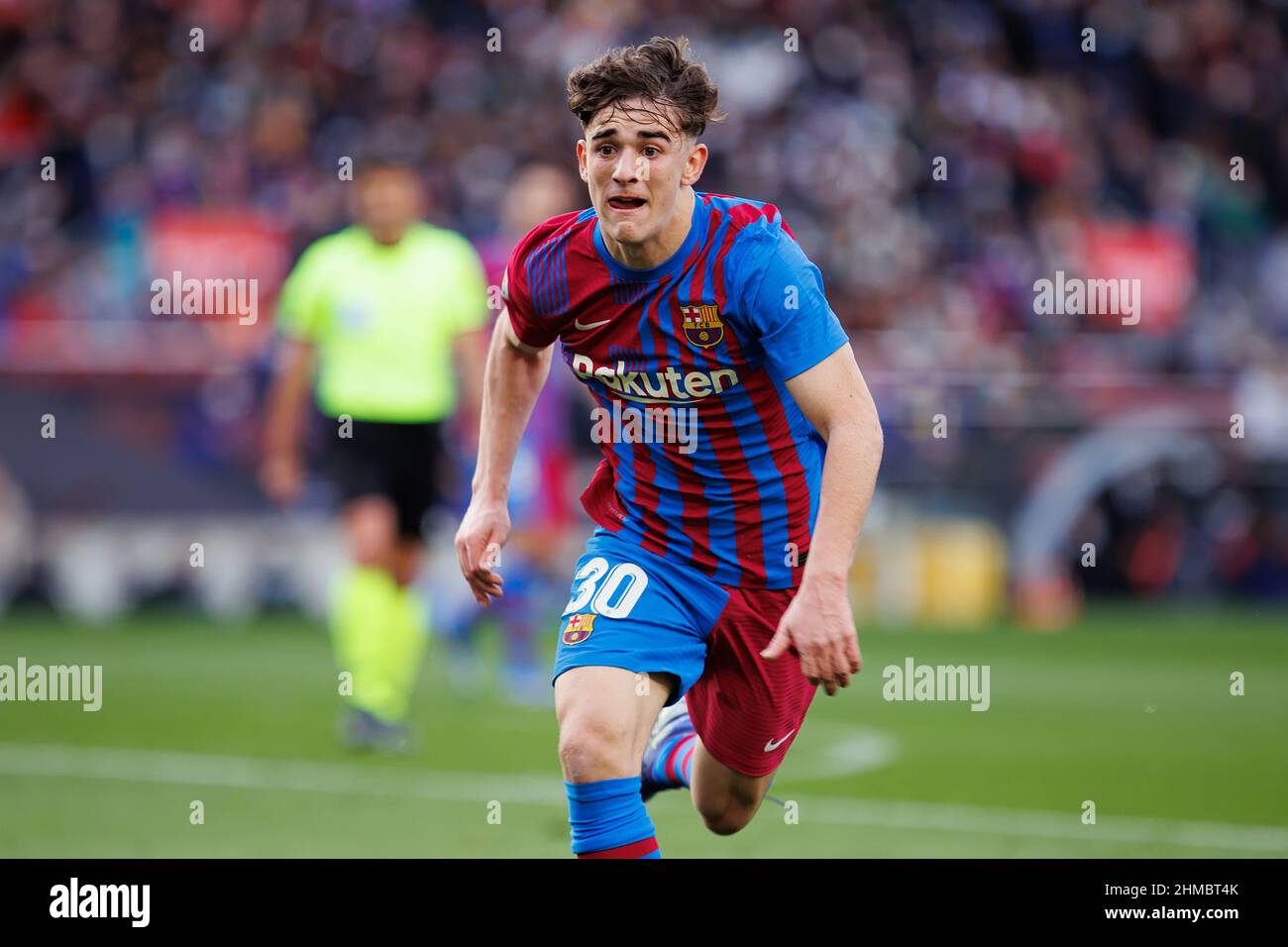 BARCELONA - FEB 6: Pablo Gavi in action during the La Liga match ...