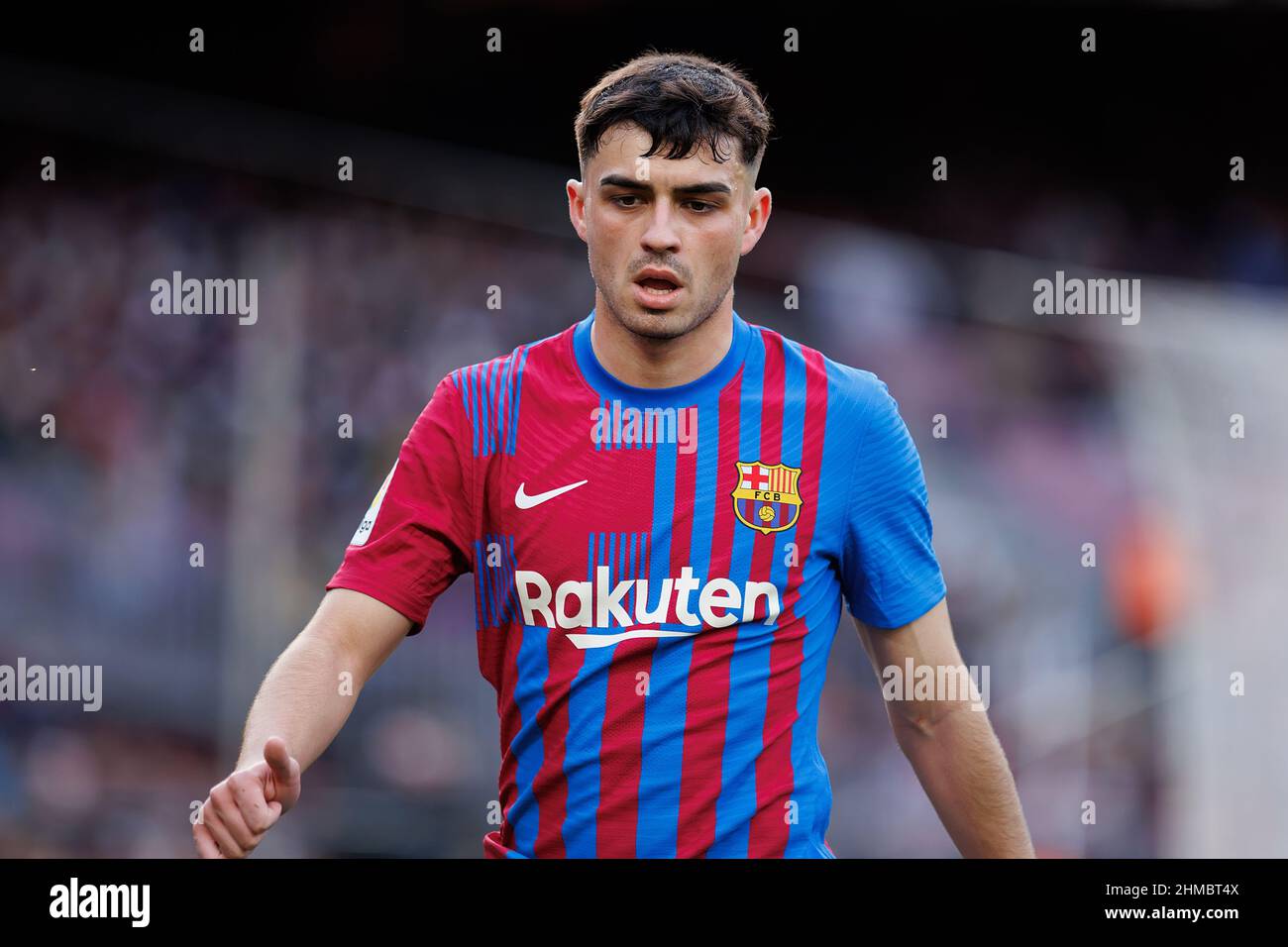 BARCELONA - FEB 6: Pedro Gonzalez Pedri in action during the La Liga match between FC Barcelona ...