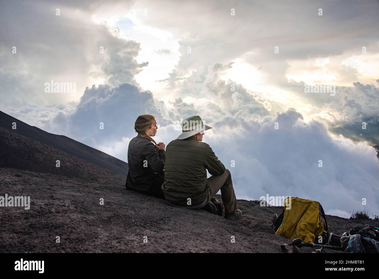 Watching a heavenly sunset from Acatenango Volcano, Antigua, Guatemala ...