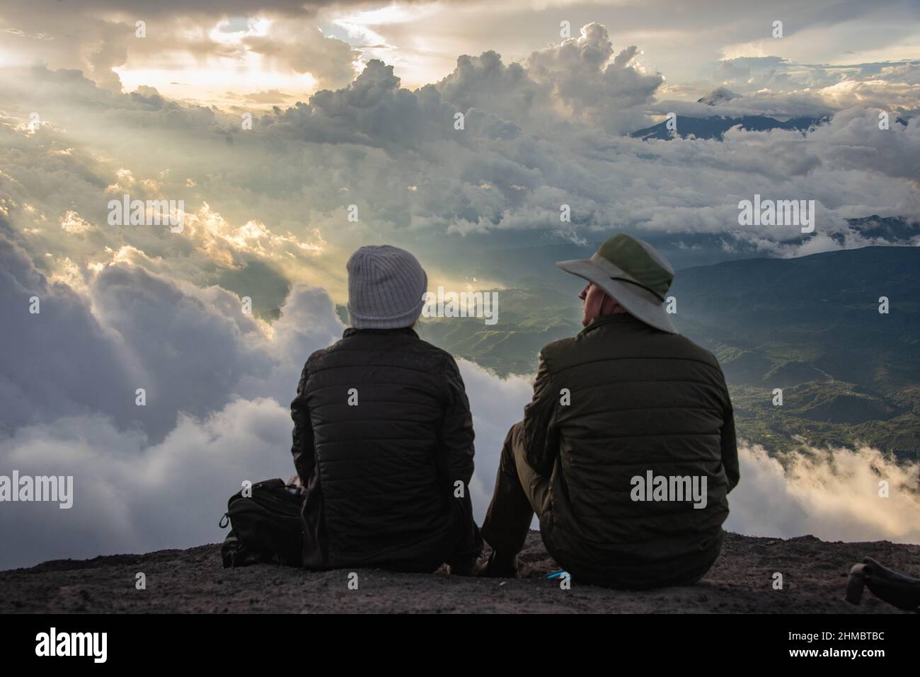 Watching a heavenly sunset from Acatenango Volcano, Antigua, Guatemala ...