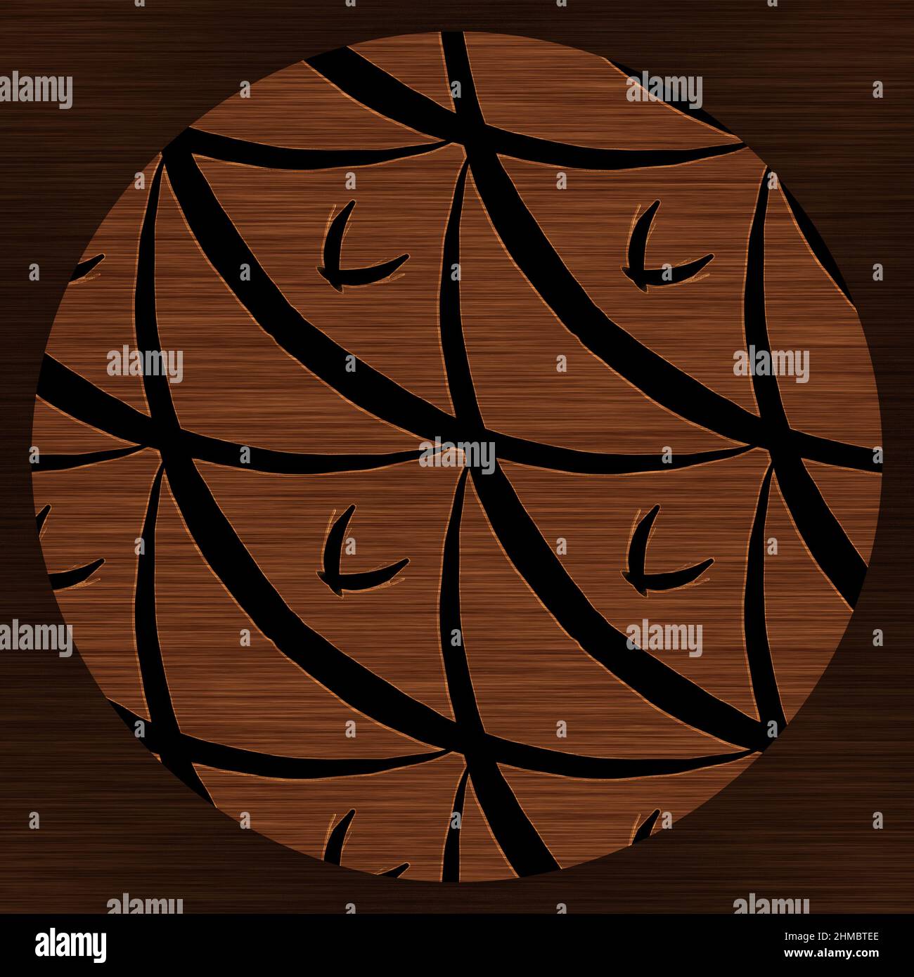 Brown wood effect decorative inlay texture. Seamless engraved oriental ...