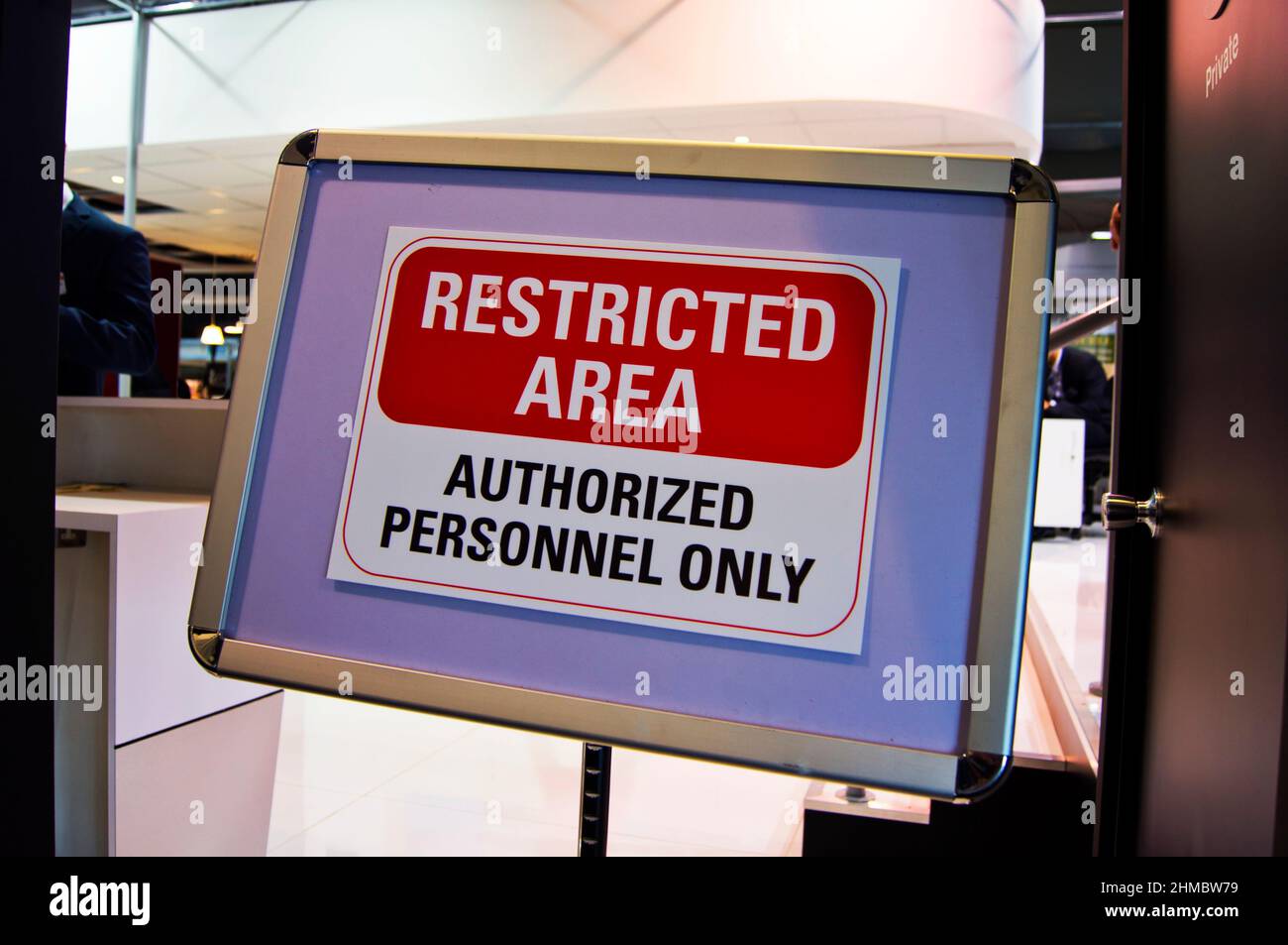 Restricted area sign Stock Photo - Alamy