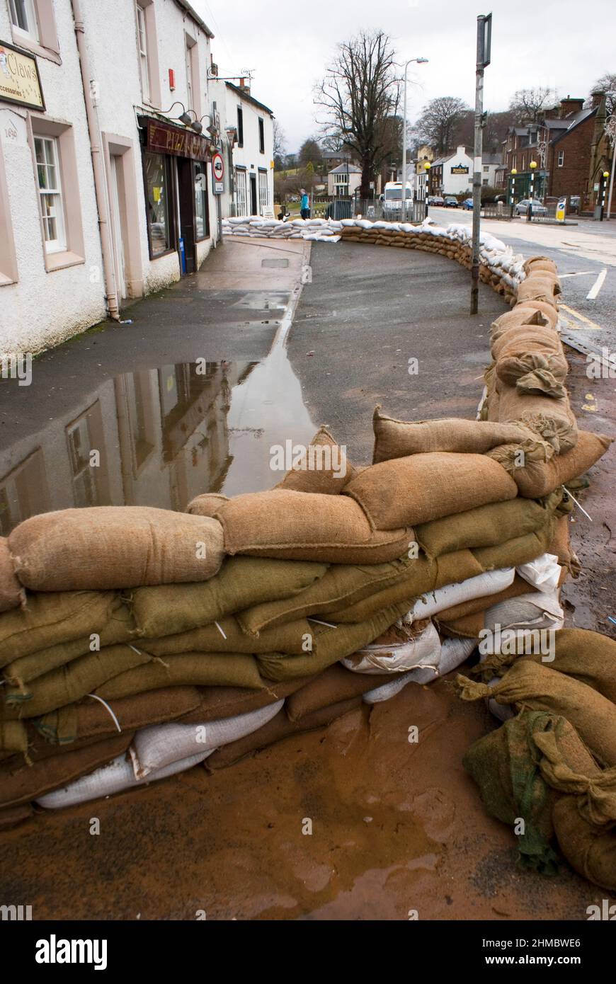 Flood defences in Appleby Stock Photo - Alamy