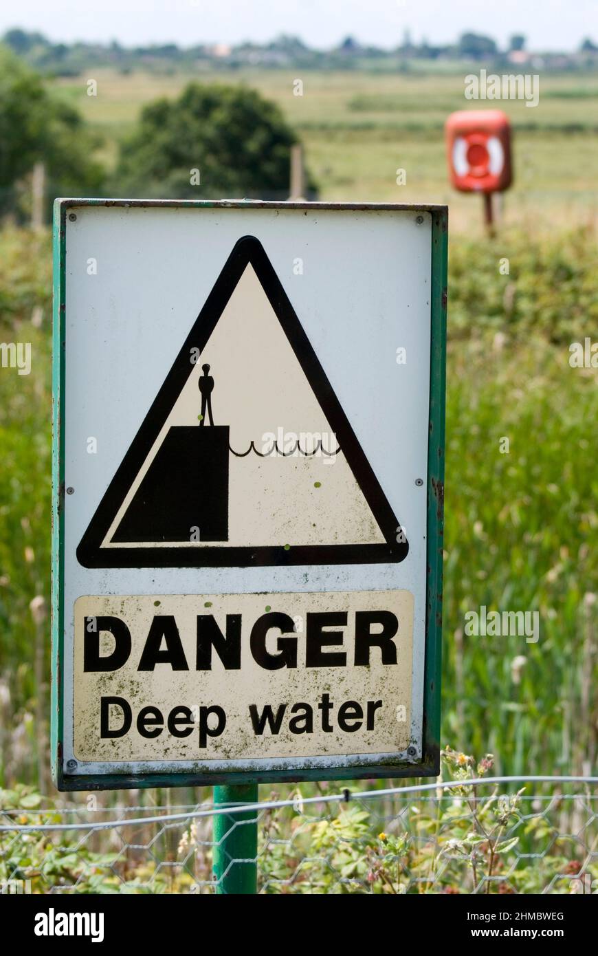 Danger deep water sign Stock Photo - Alamy