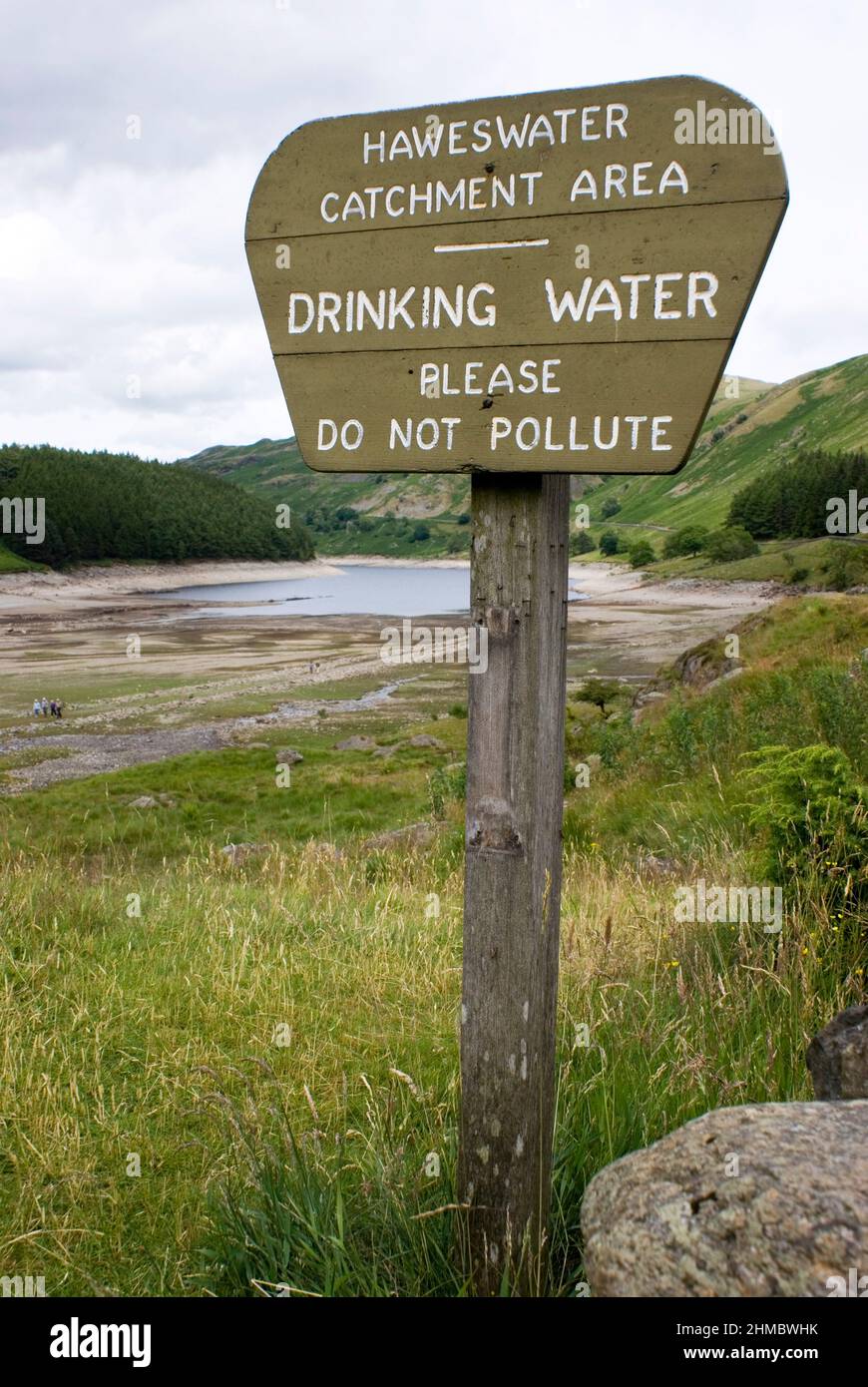 Haweswater reservoir sign 2010 drought Stock Photo - Alamy