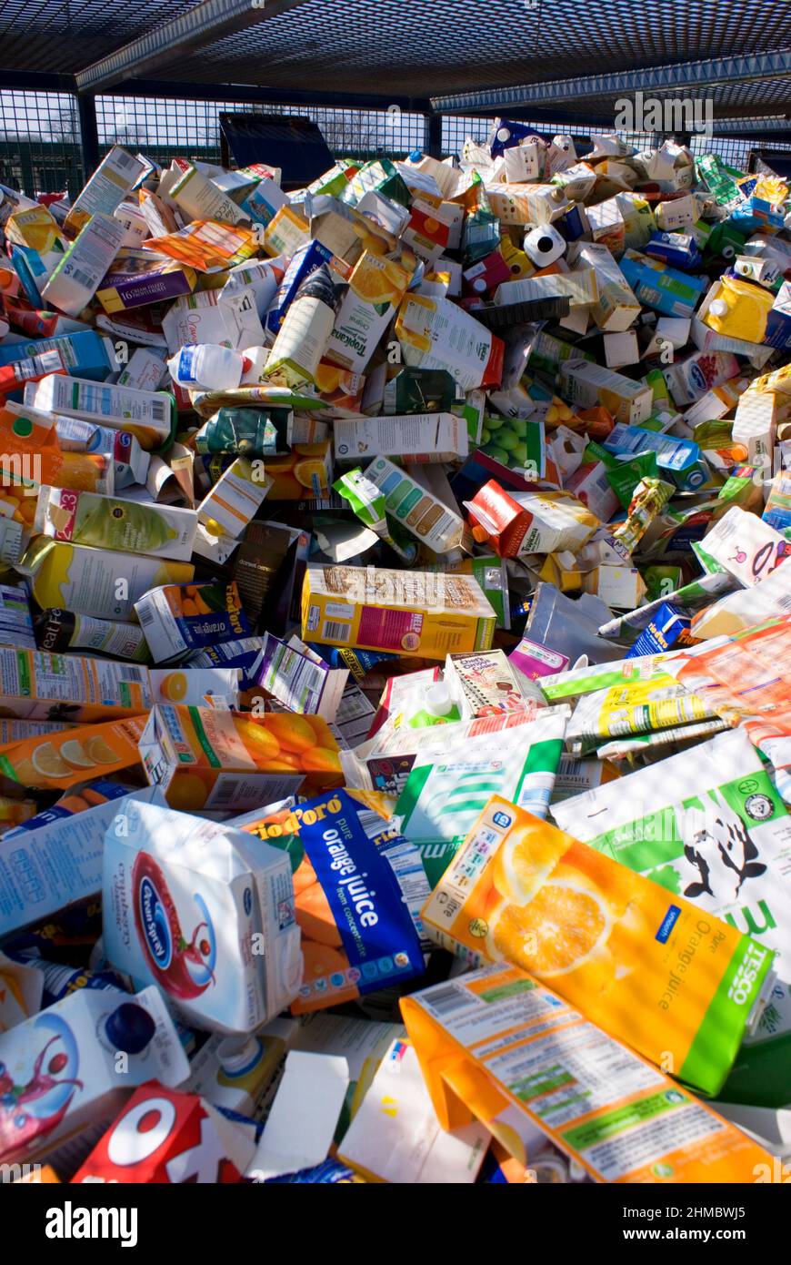 Plastic carton recycling Stock Photo - Alamy