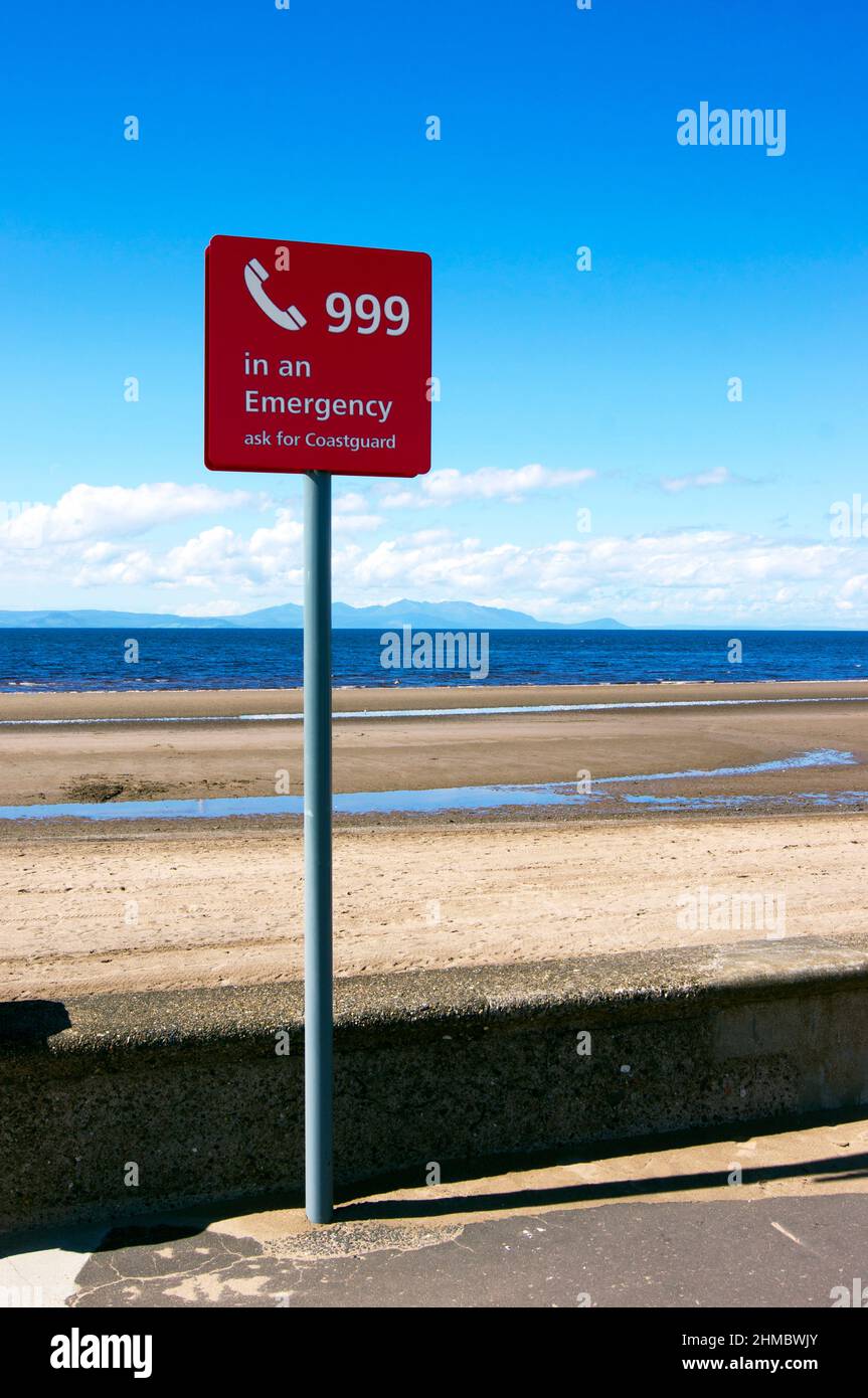 Coastguard emergency sign Stock Photo - Alamy