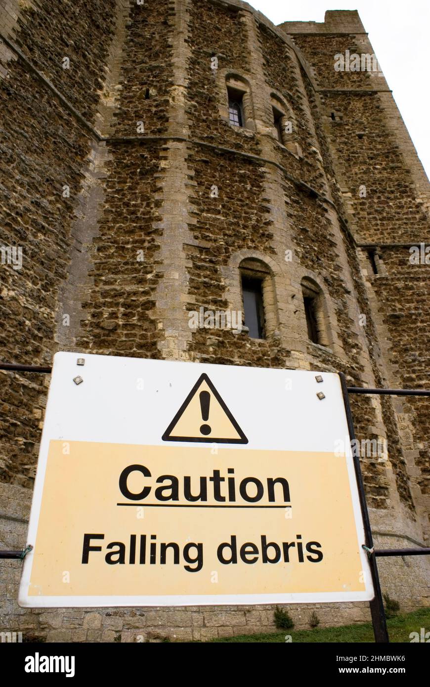 Caution falling debris sign Stock Photo - Alamy