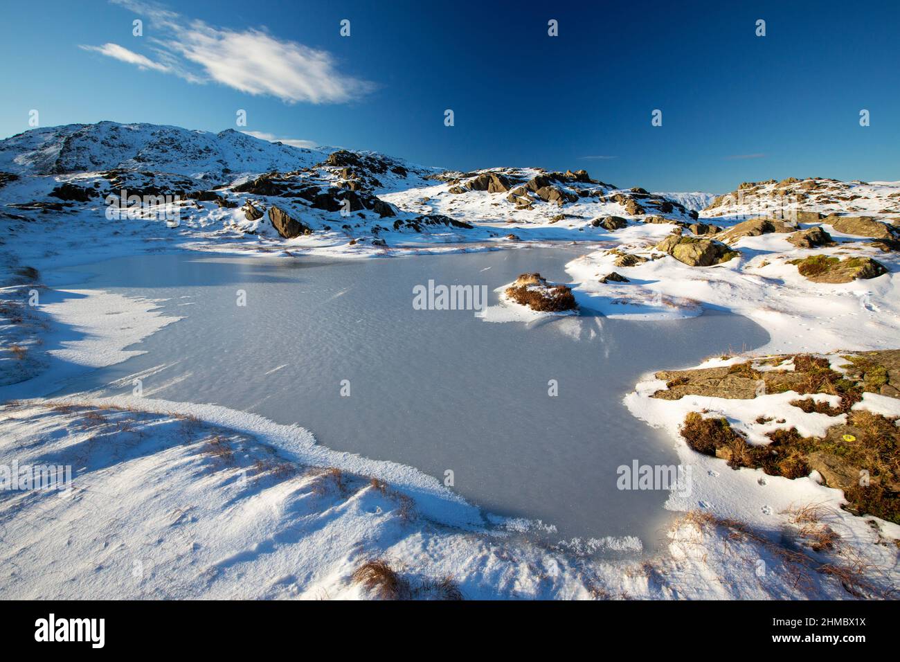 Frozen tarn, Grasmere, UK Stock Photo - Alamy
