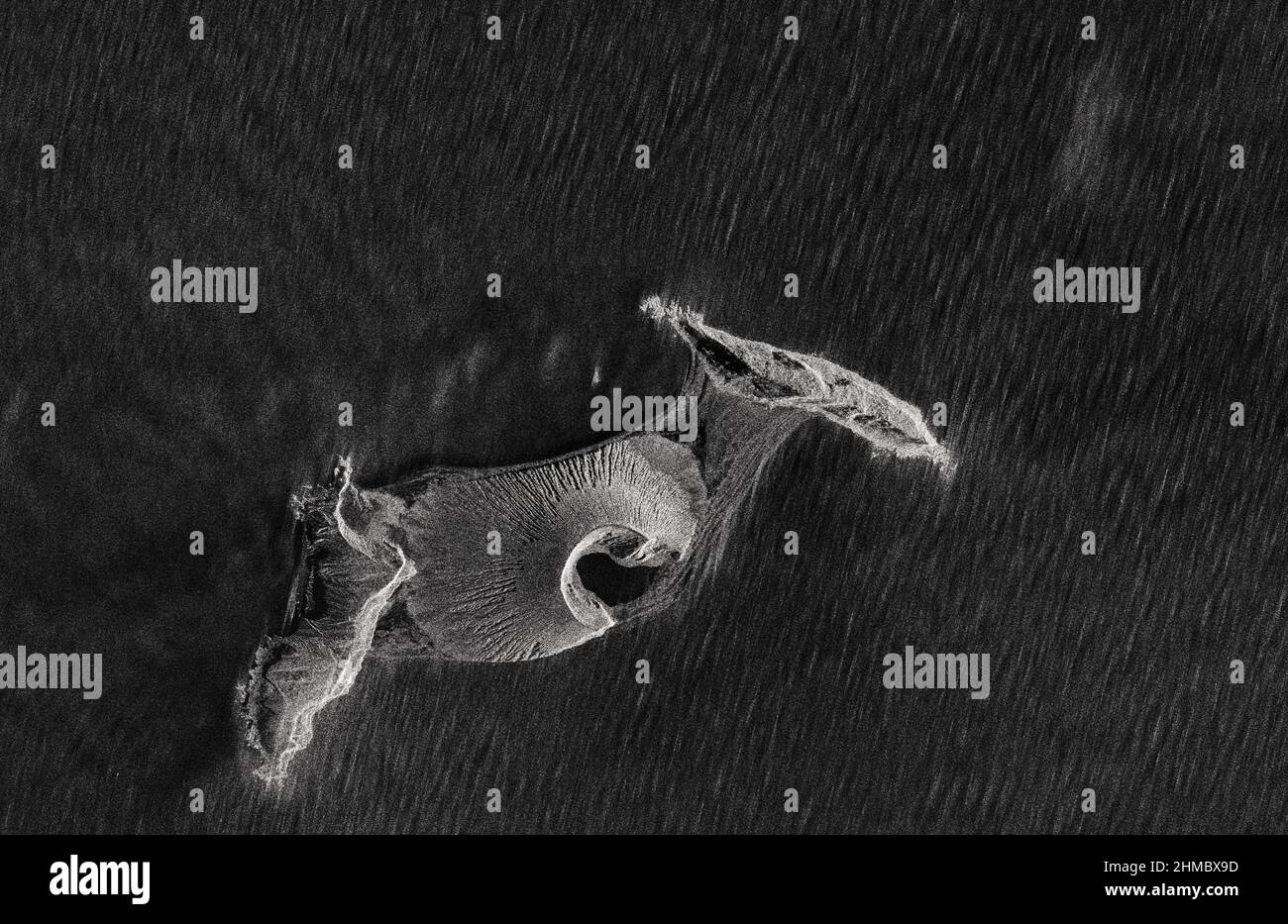 Hunga Tonga-Hunga Ha'apai volcanic island, satellite image Stock Photo ...