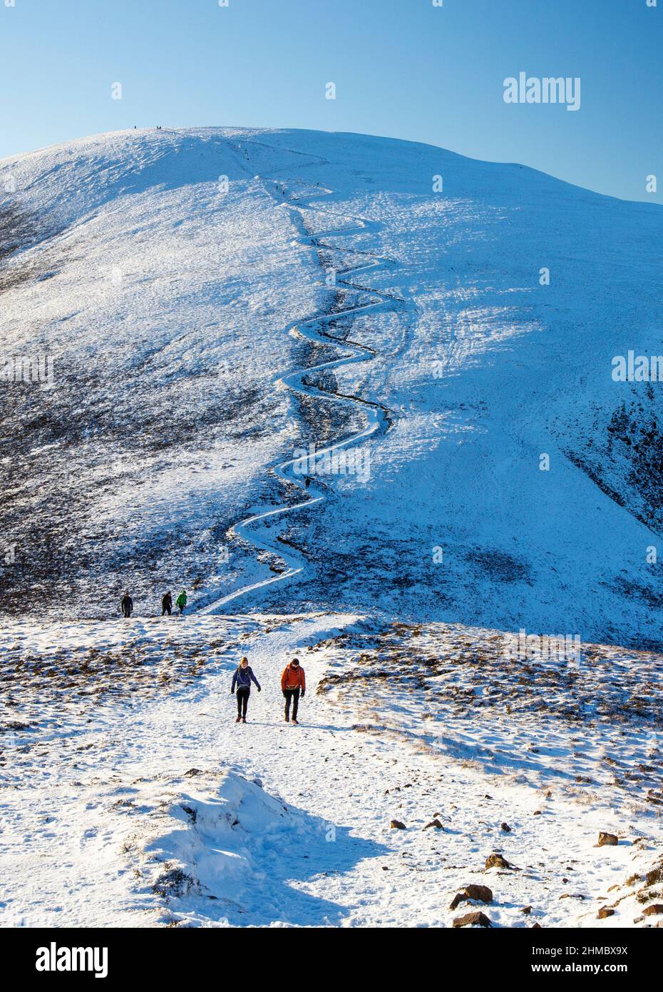 Hikers descending Sail, Lake District, UK Stock Photo - Alamy