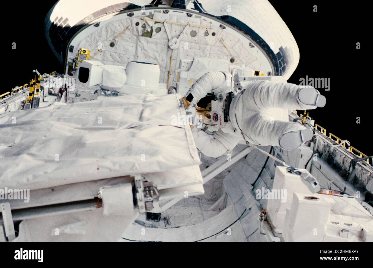First woman to spacewalk from Shuttle Stock Photo - Alamy