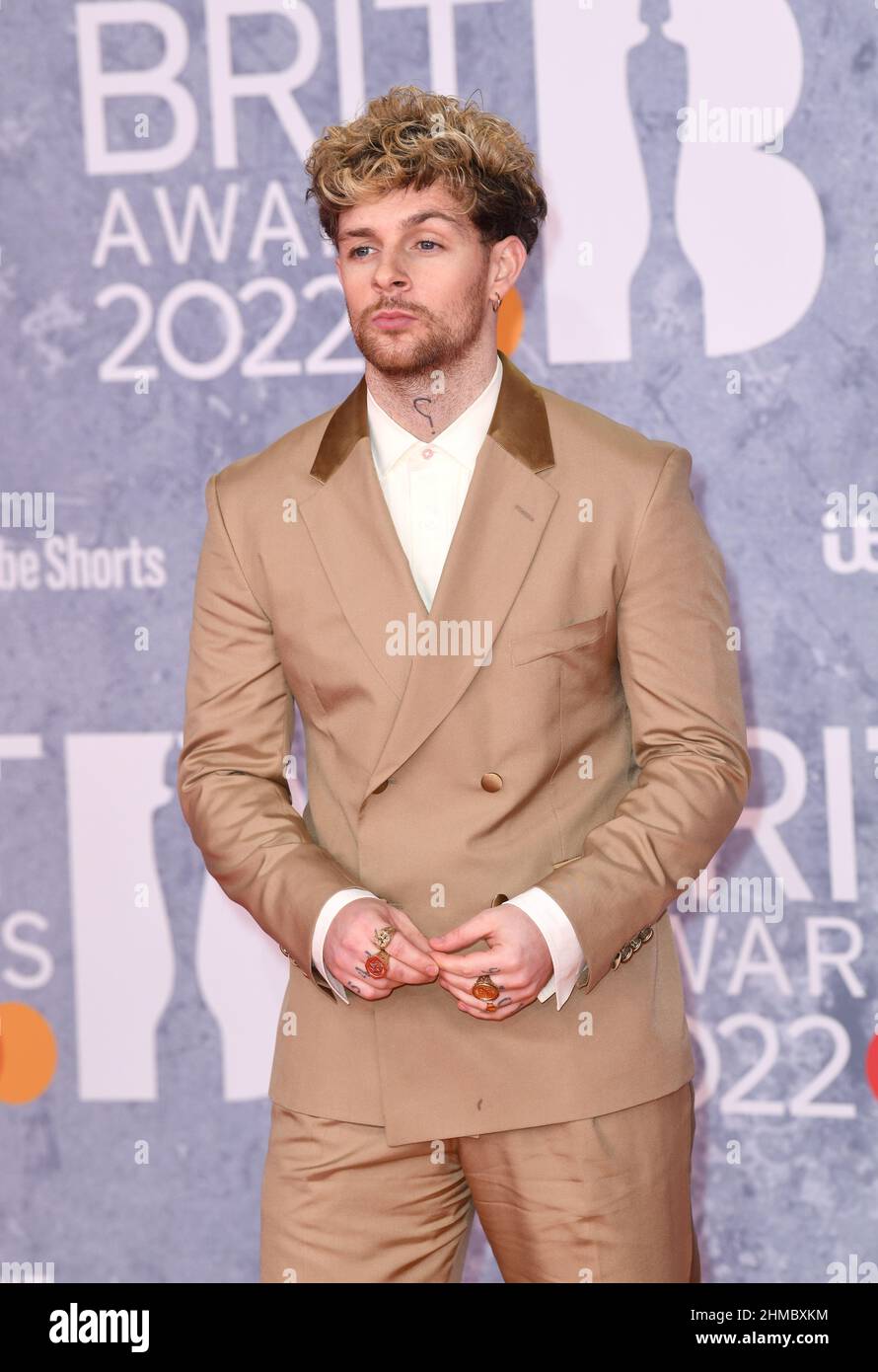 8th February, 2022. London, UK EDITORIAL USE ONLY Tom Grennan arriving ...