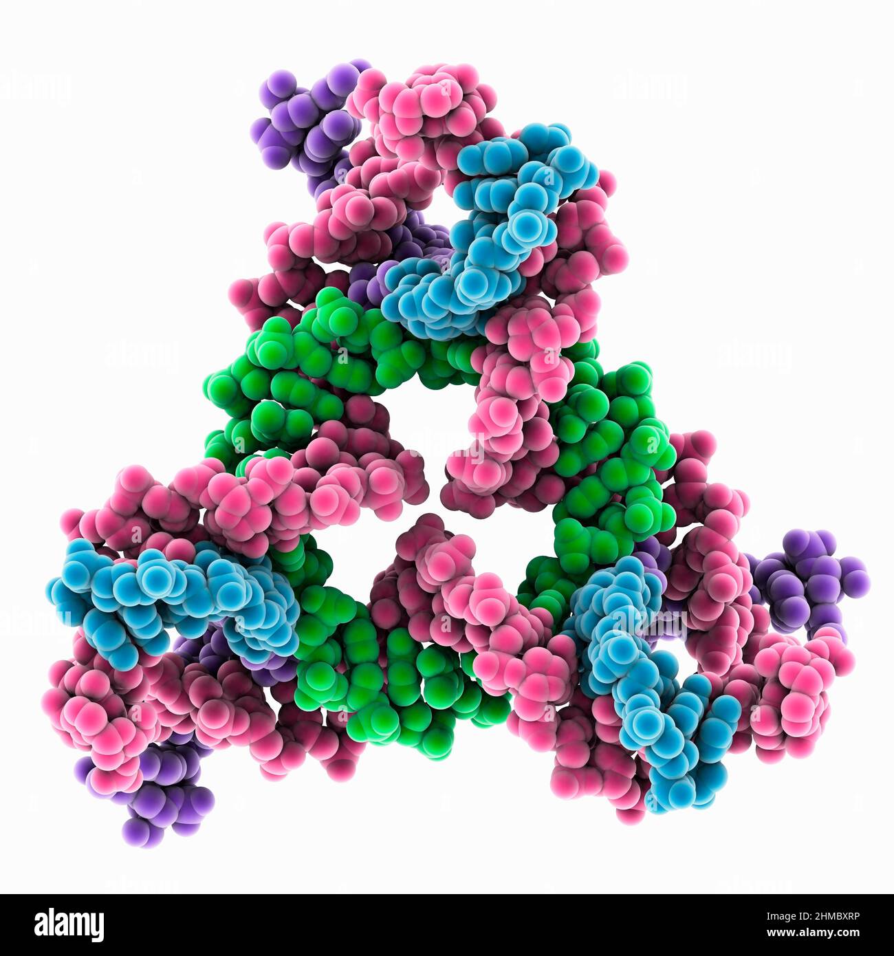 Self-assembled 3D DNA triangle, molecular model Stock Photo - Alamy