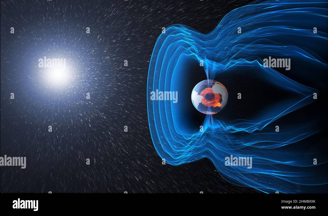 Earth's protective shield, illustration Stock Photo - Alamy