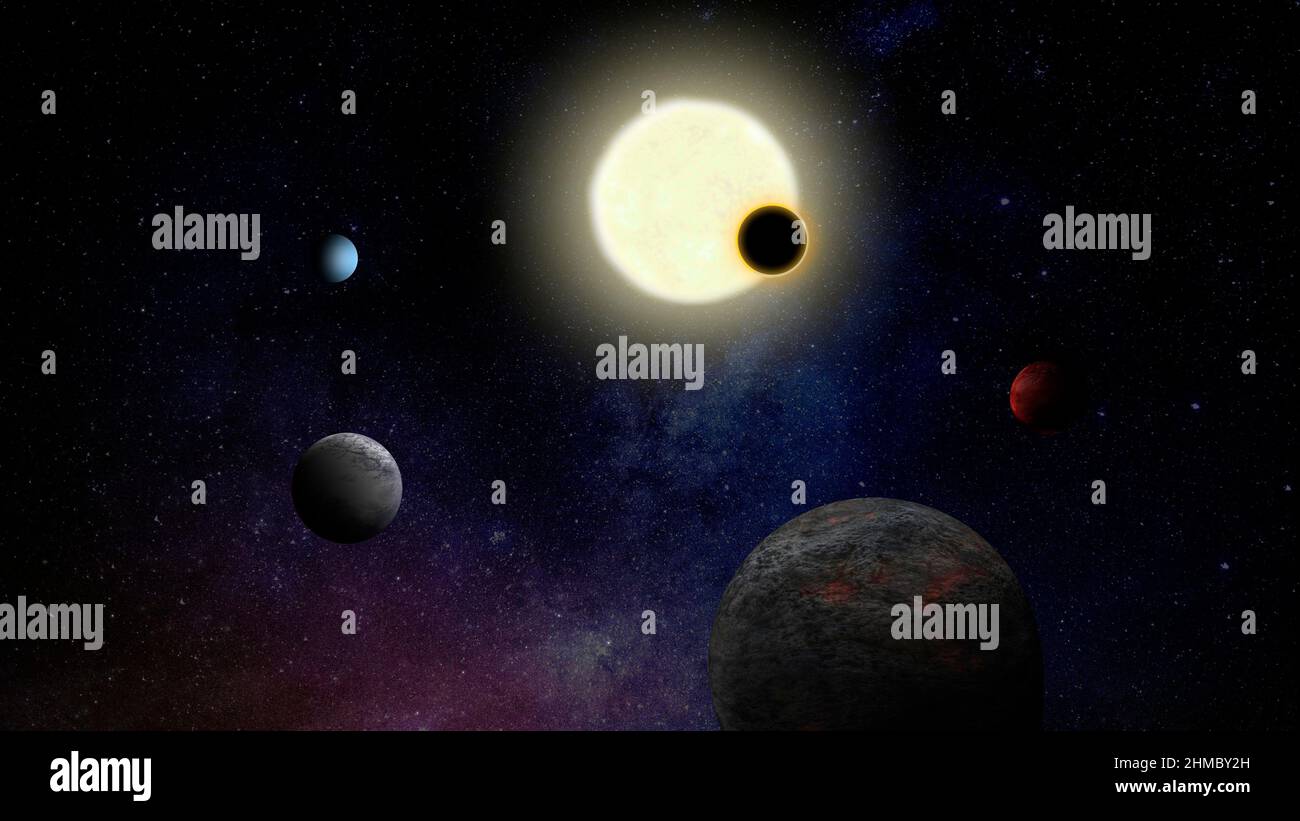 Exoplanet system, illustration Stock Photo - Alamy