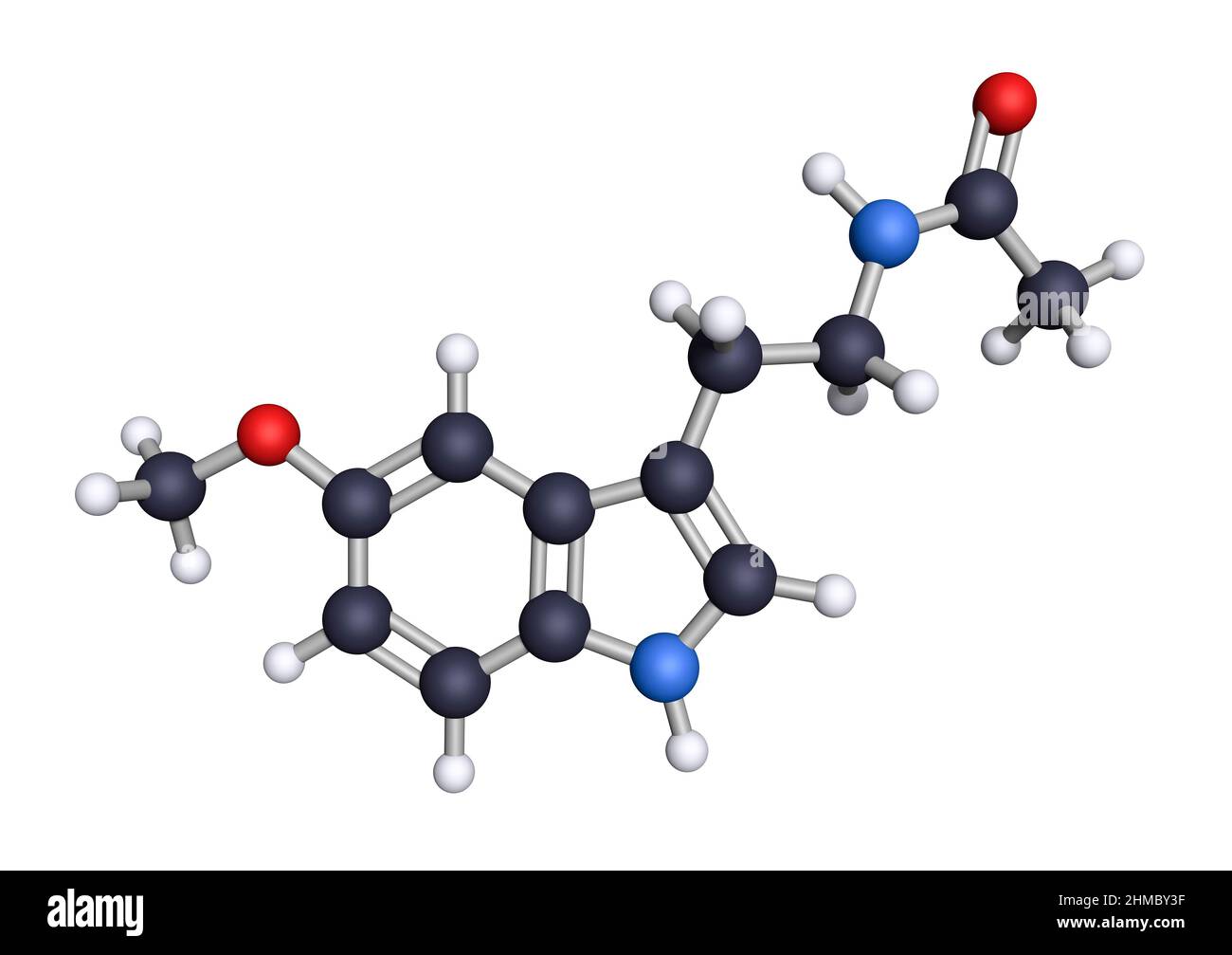 Melatonin sleep hormone, molecular model Stock Photo - Alamy