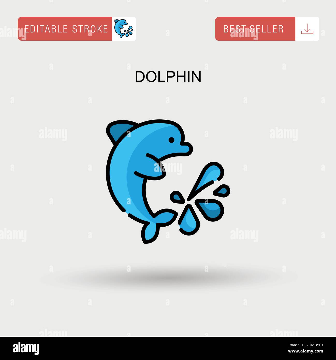 Dolphin Simple vector icon Stock Vector Image & Art - Alamy