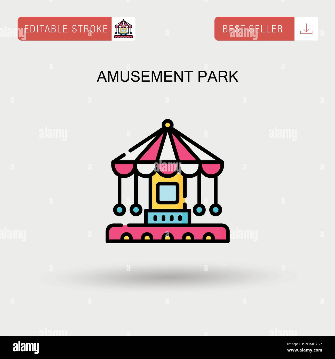Amusement park ride vintage illustration vector hi-res stock ...