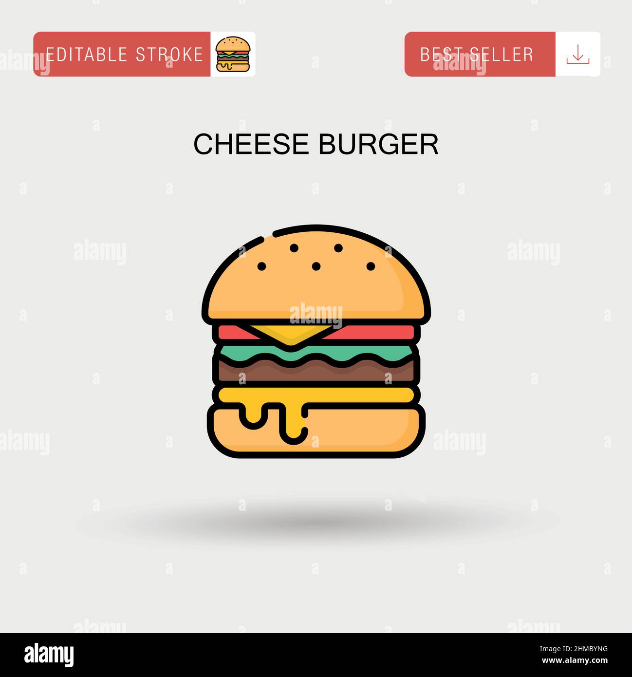 Gourmet cheeseburger homemade beef patty Stock Vector Images - Alamy