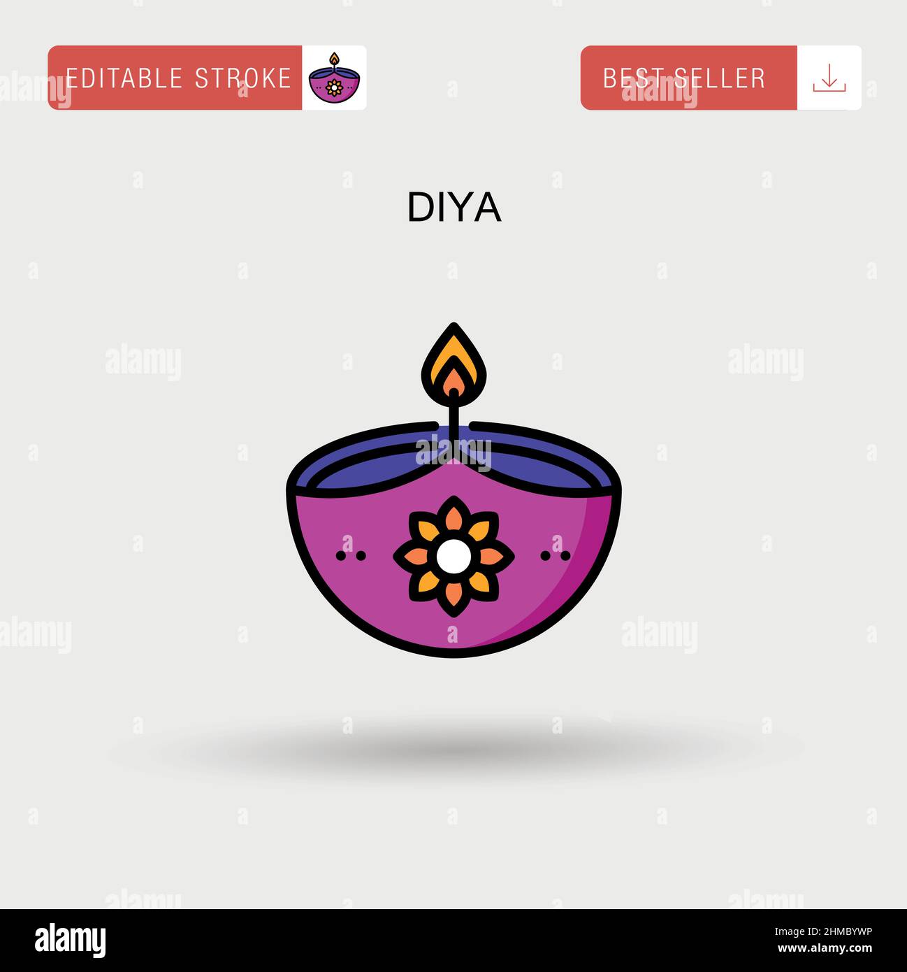 Diya Simple vector icon Stock Vector Image & Art - Alamy