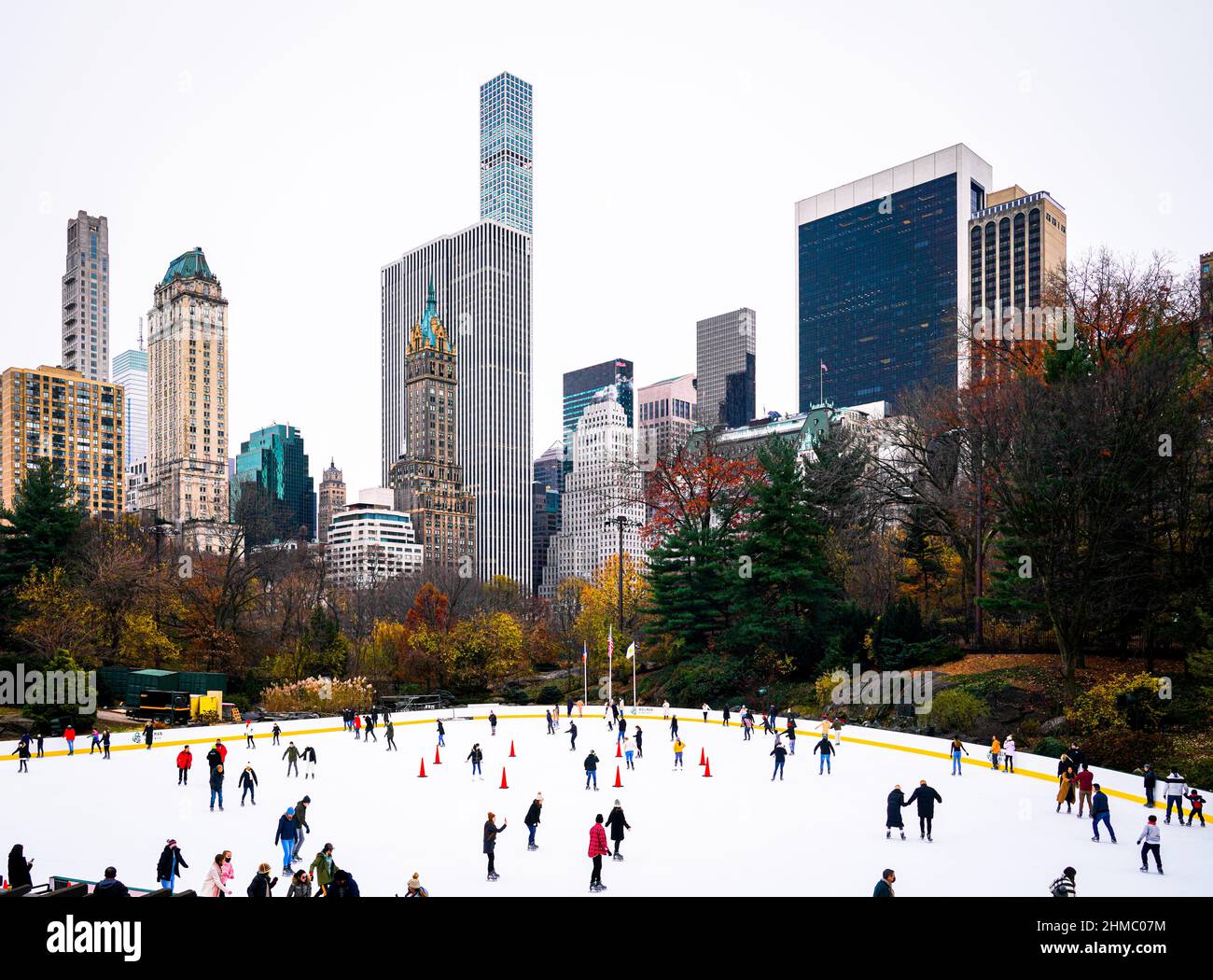 Iconic Wollman Rink, a public ice rink in Central Park, Manhattan; for ...