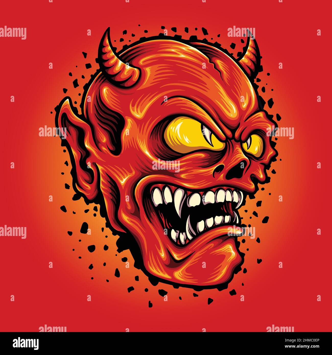 Red Devil Smiley Cartoon Mascot Vector illustrations for your work Logo ...