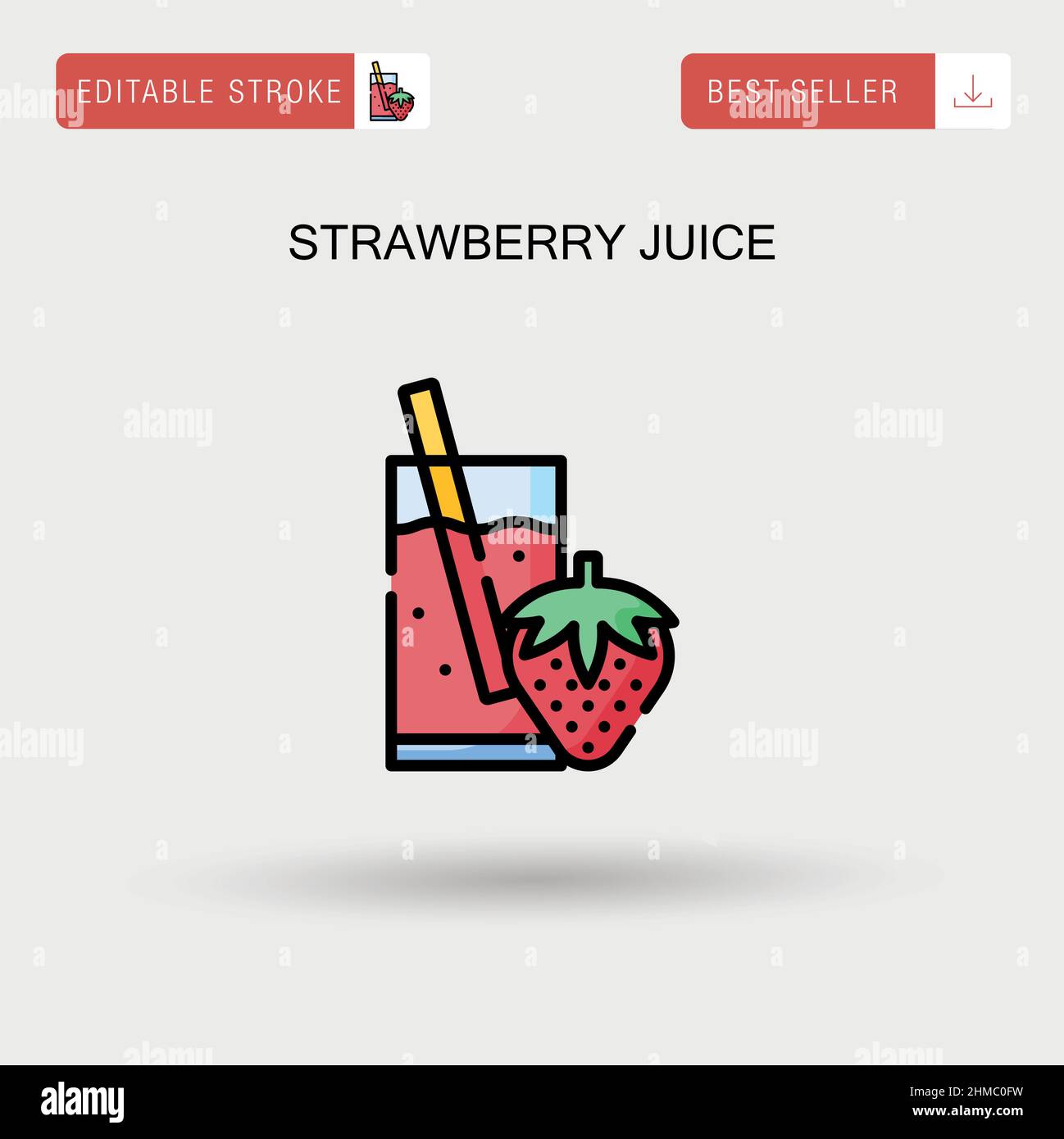 Strawberry juice Simple vector icon Stock Vector Image & Art - Alamy