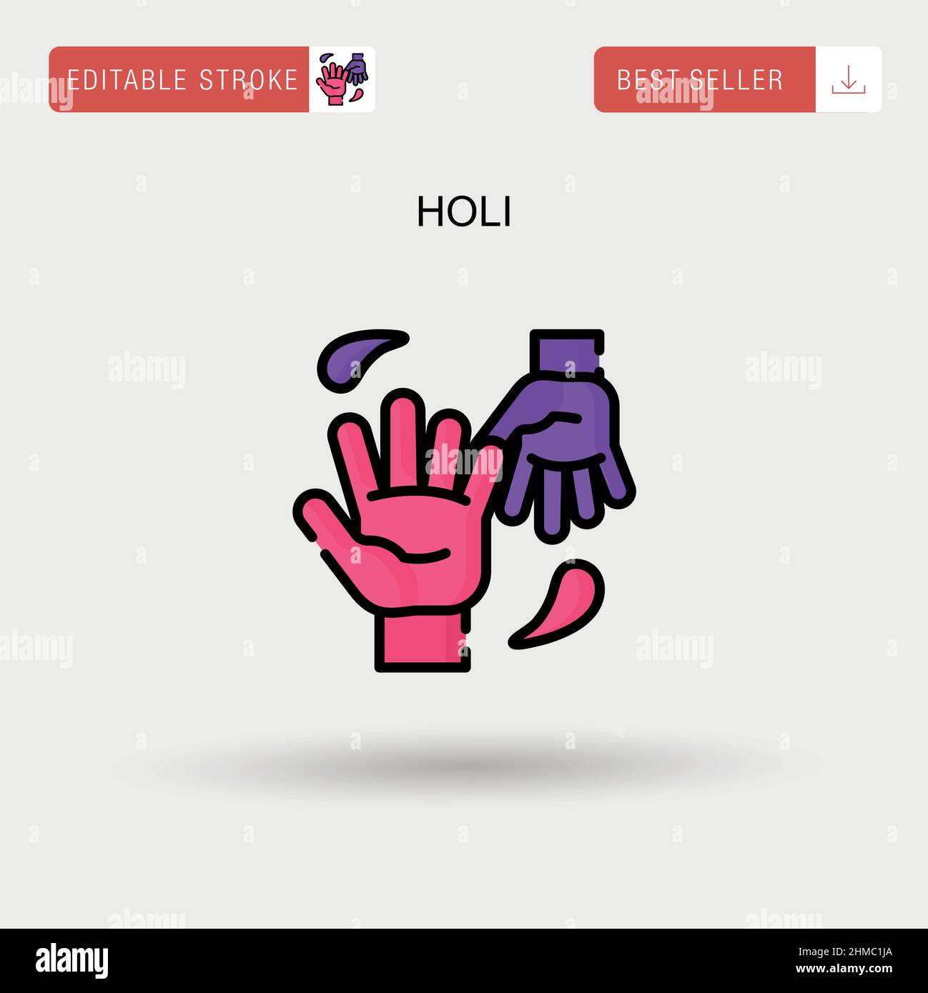 Holi Simple vector icon Stock Vector Image & Art - Alamy