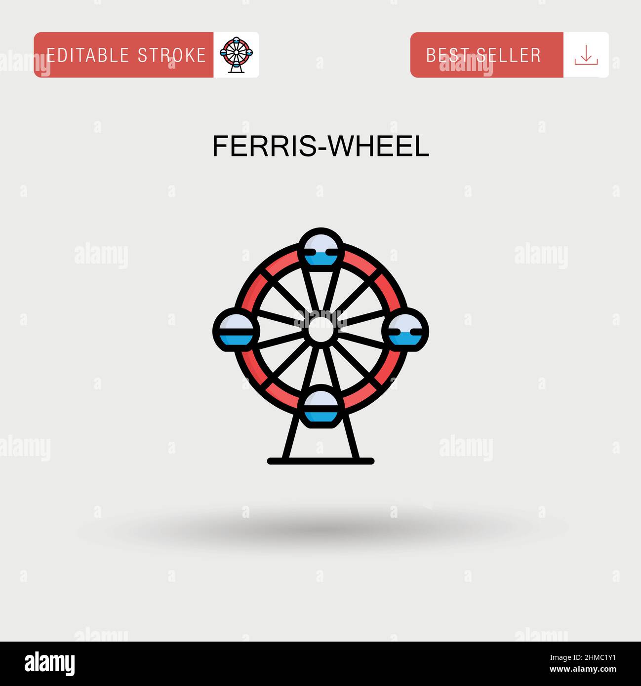 Ferris-wheel Simple vector icon Stock Vector Image & Art - Alamy