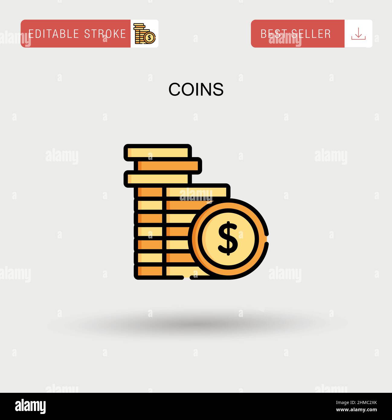 Coins Simple vector icon Stock Vector Image & Art - Alamy