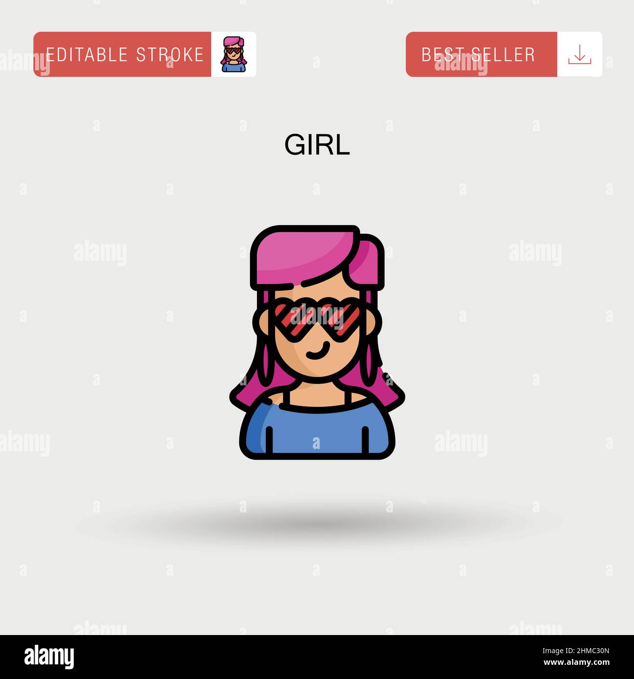 Girl Simple vector icon Stock Vector Image & Art - Alamy