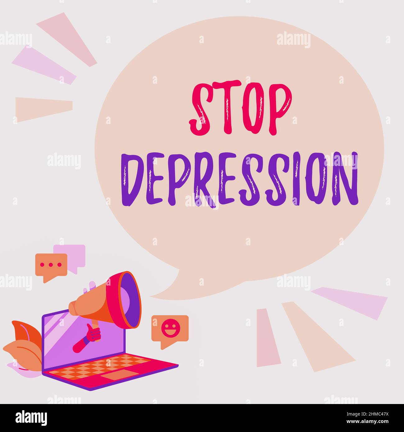 Text sign showing Stop Depression. Business overview end the feelings ...