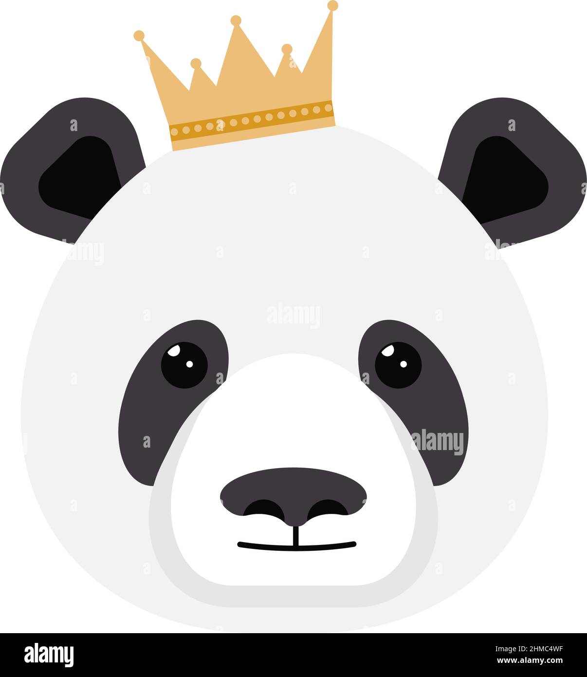 Panda with crown. Panda character, crown stickers Stock Vector Image ...