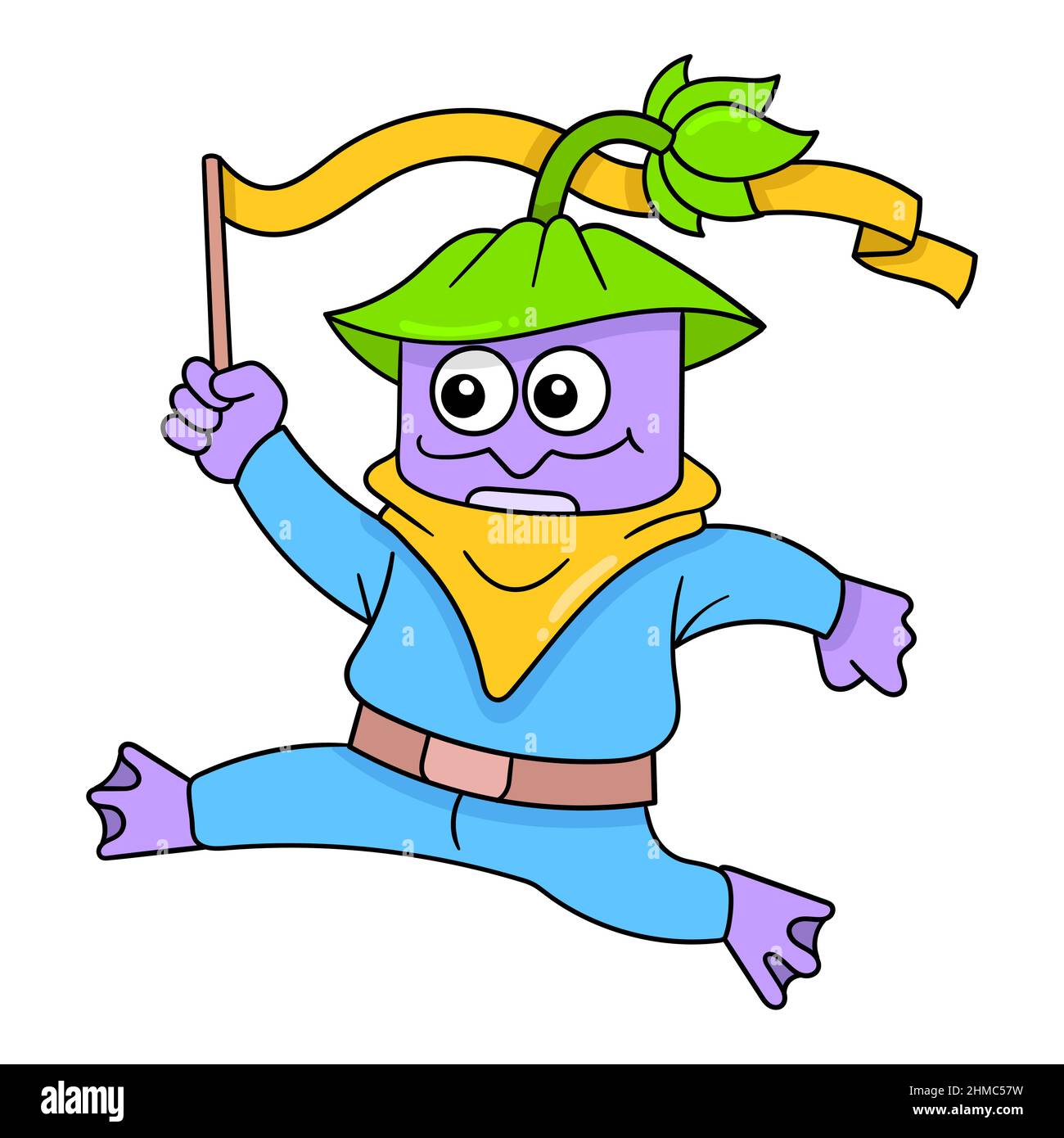 cute monster running happily holding Stock Vector Image & Art - Alamy