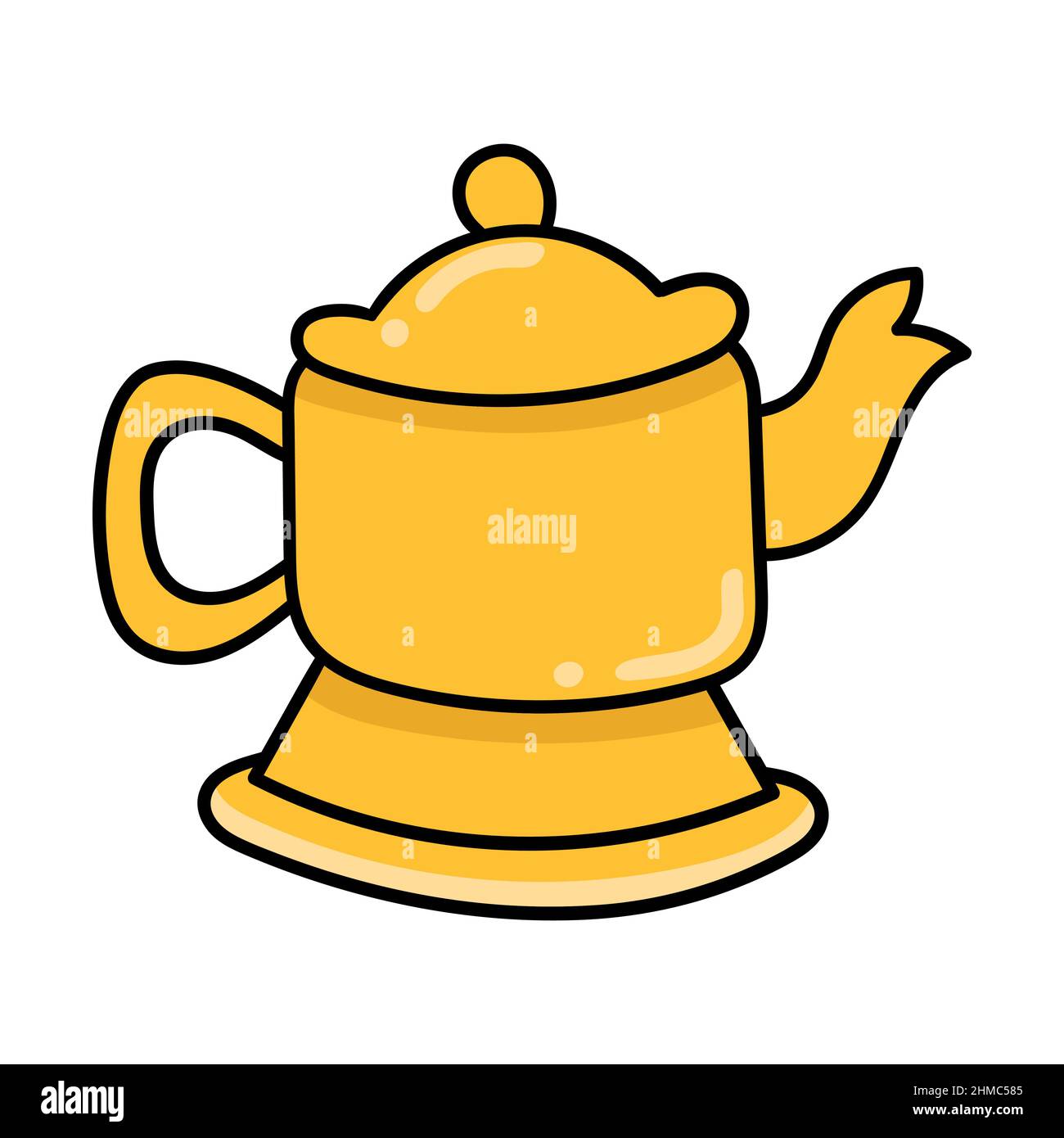 golden yellow teapot Stock Vector Image & Art - Alamy