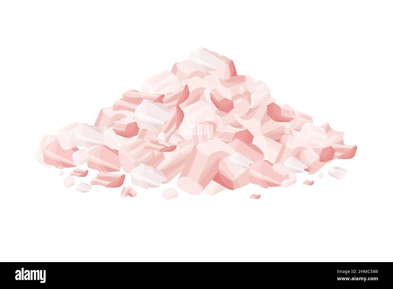 Himalayan pink salt pile, grain mineral spice in cartoon style isolated ...