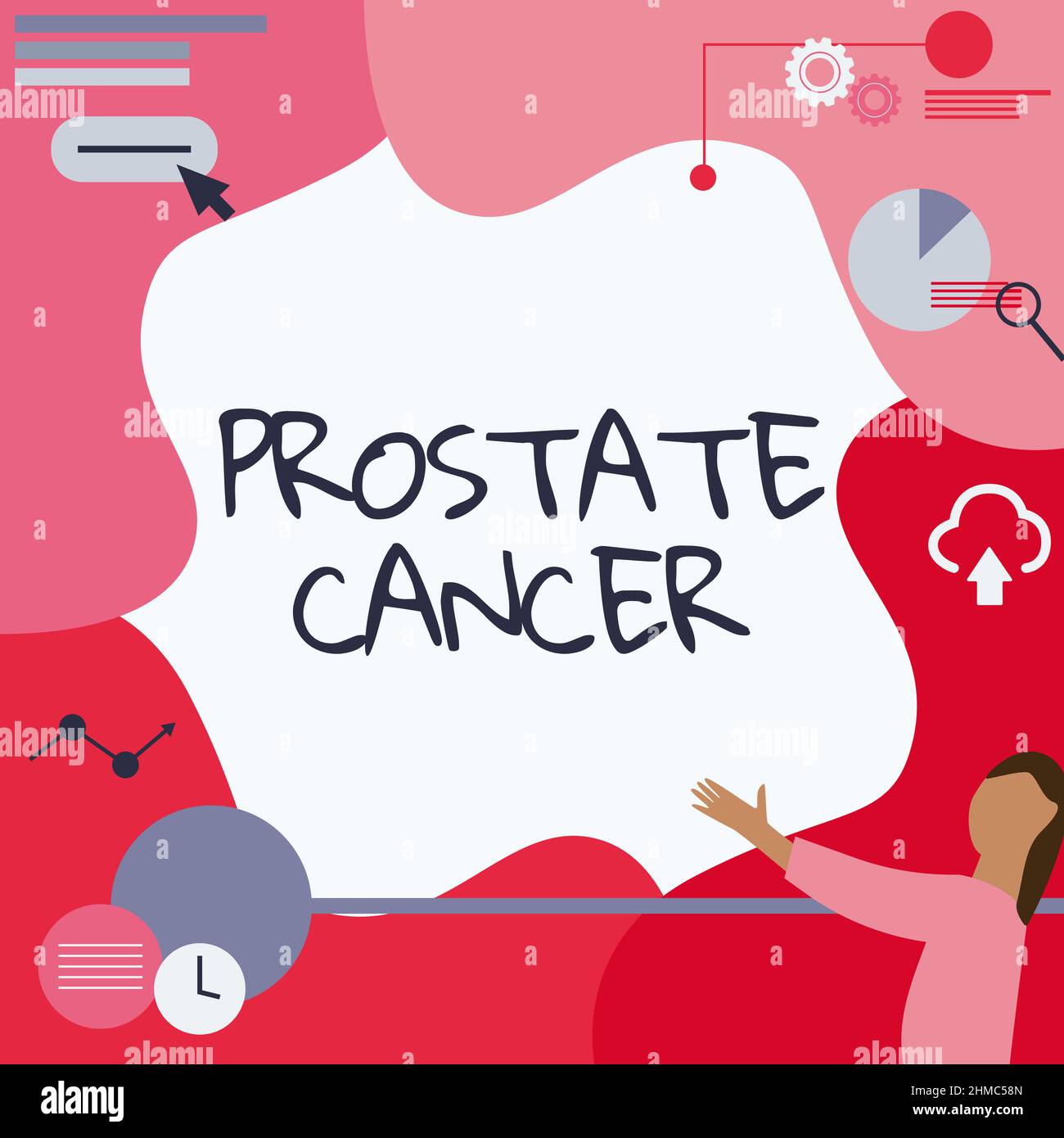 Hand writing sign Prostate Cancer. Word for Cancer that occurs in the ...