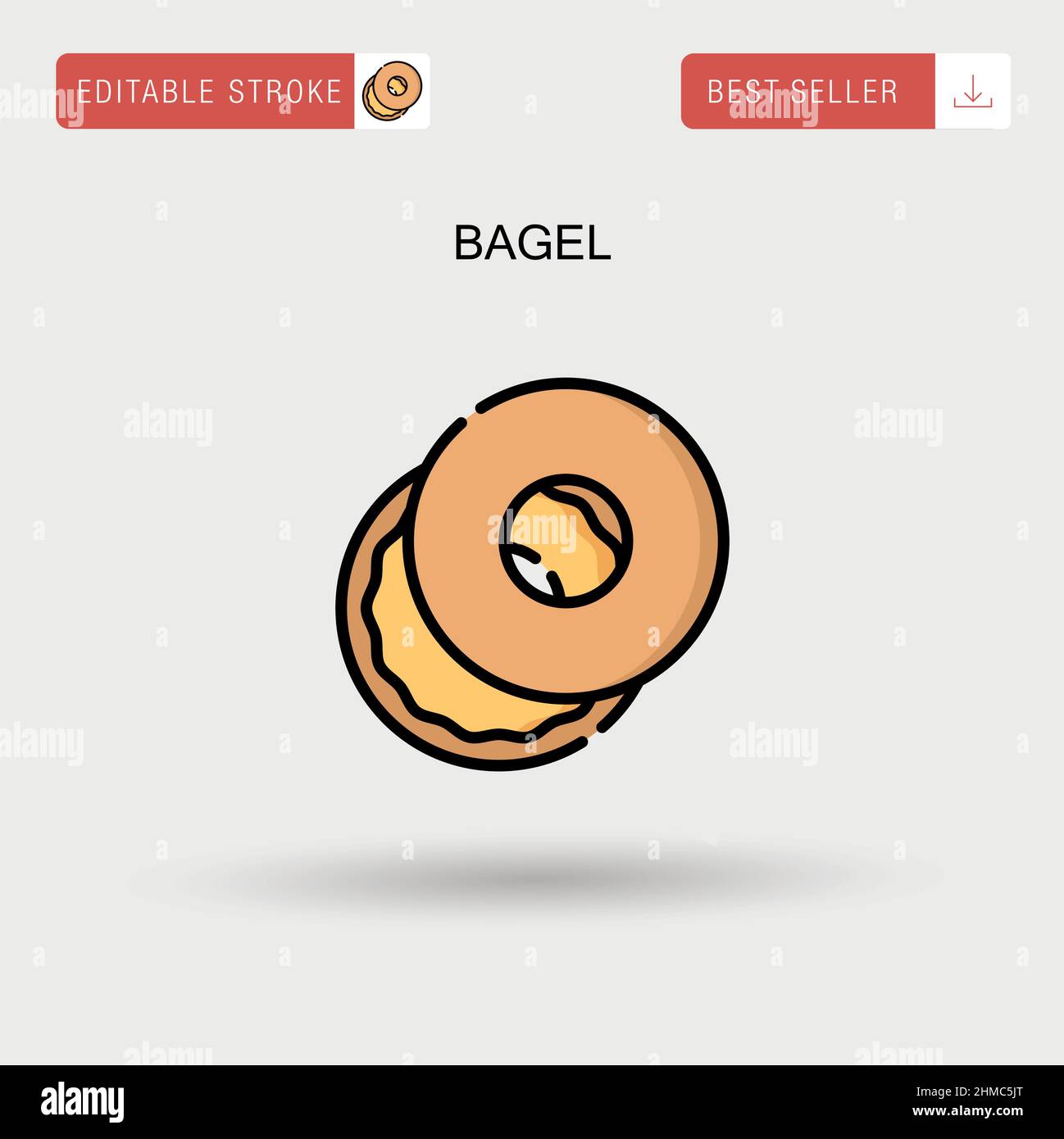 Bagel Simple vector icon Stock Vector Image & Art - Alamy