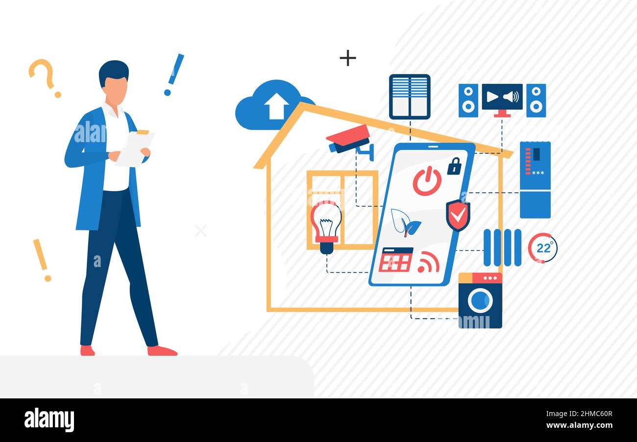 Smart home application in mobile phone, Internet of Things. IOT ...