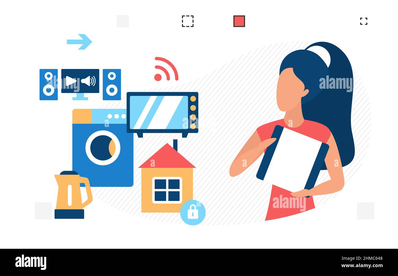 Smart home technology, home appliances equipped with wifi. IOT ...