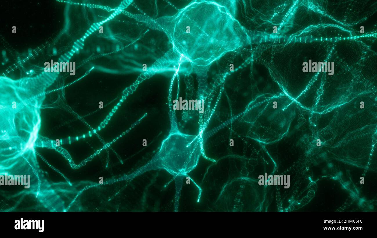 Neuronal network of neuron cells. 3D illustration Stock Photo - Alamy