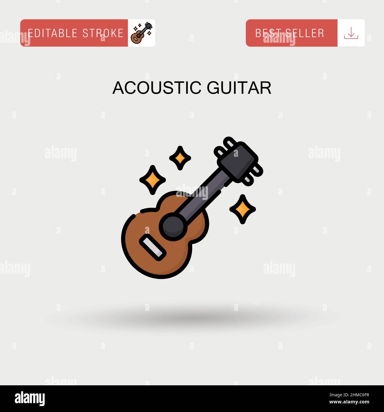 Acoustic guitar Simple vector icon Stock Vector Image & Art - Alamy