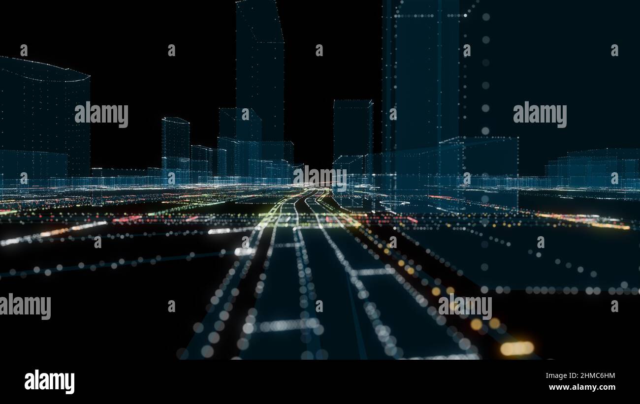 Futuristic Smart Digital City. Smart City And Technology Business ...