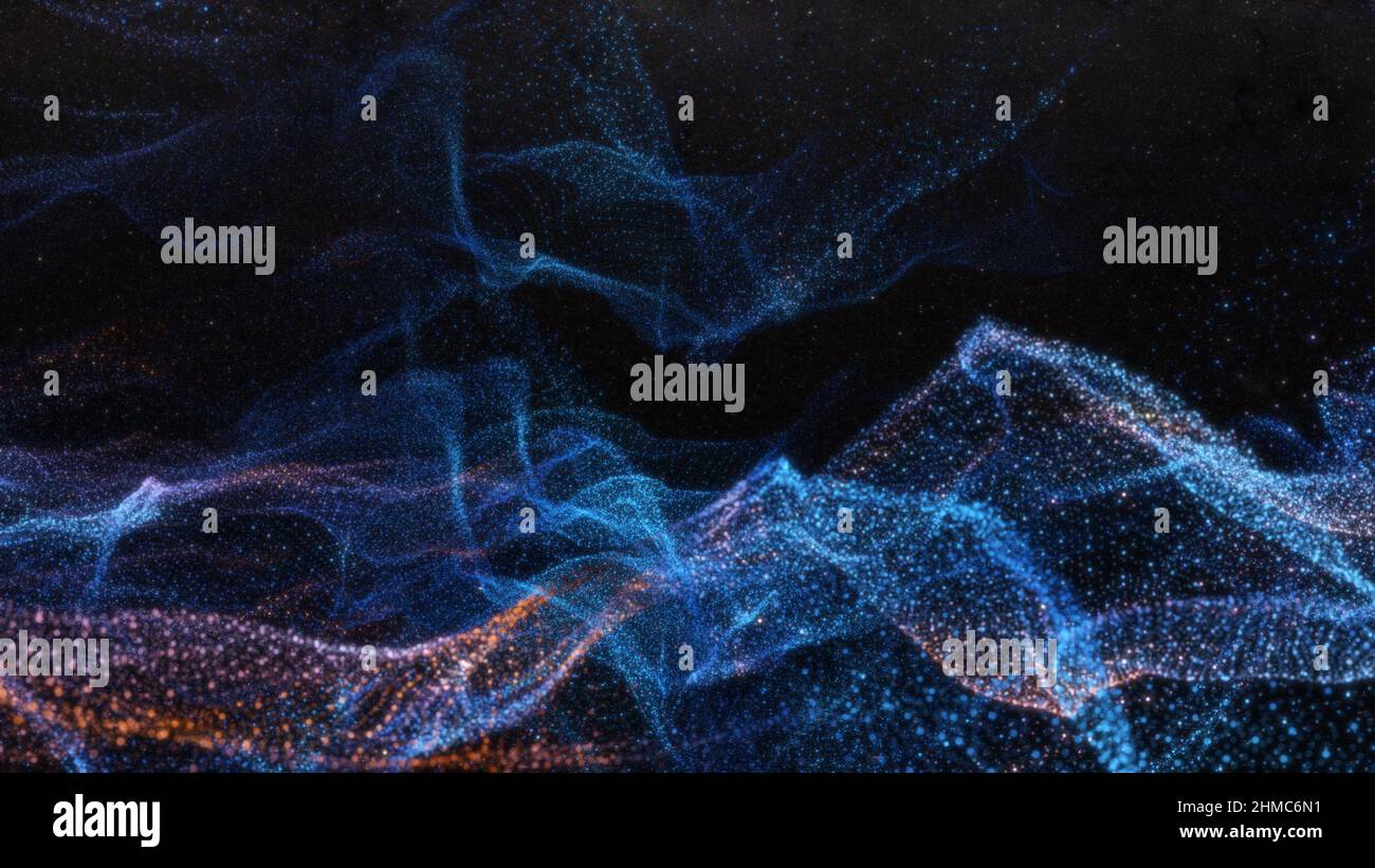 Dark digital particle wave field hi-res stock photography and images ...