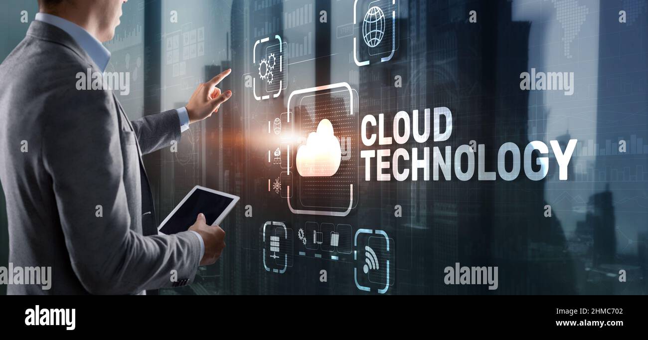 Cloud technology. Networking and internet service concept Stock Photo ...