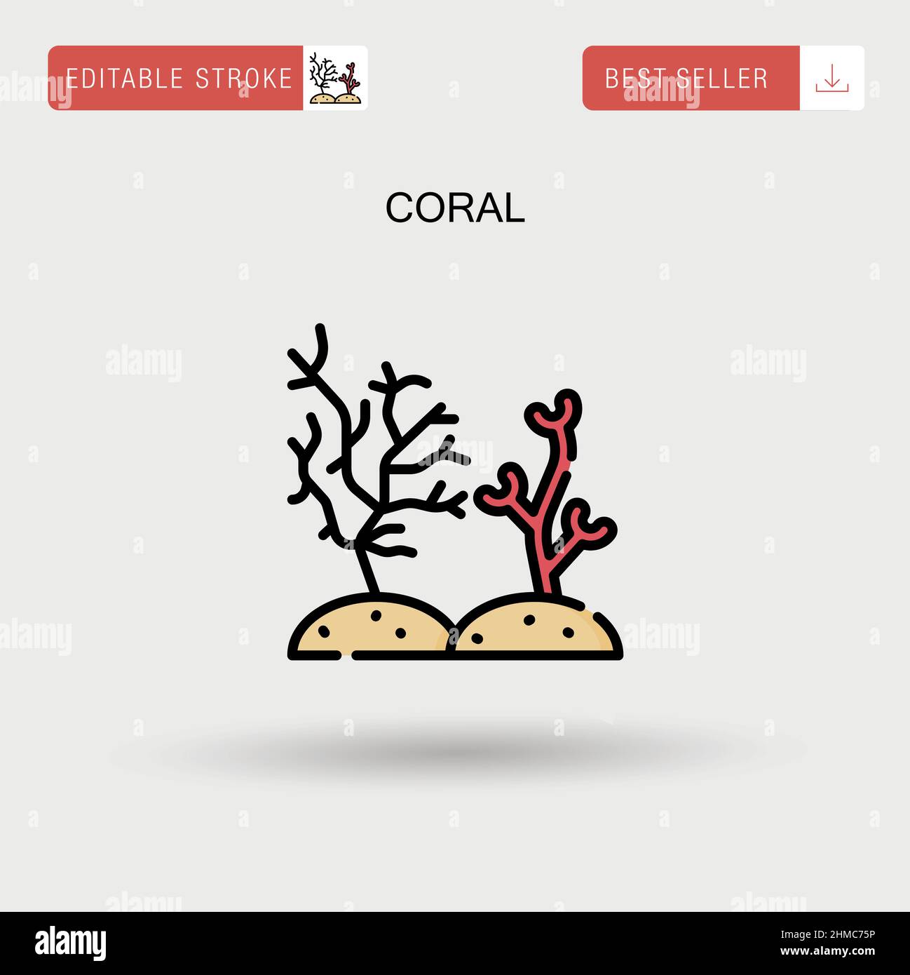 Coral Simple vector icon Stock Vector Image & Art - Alamy
